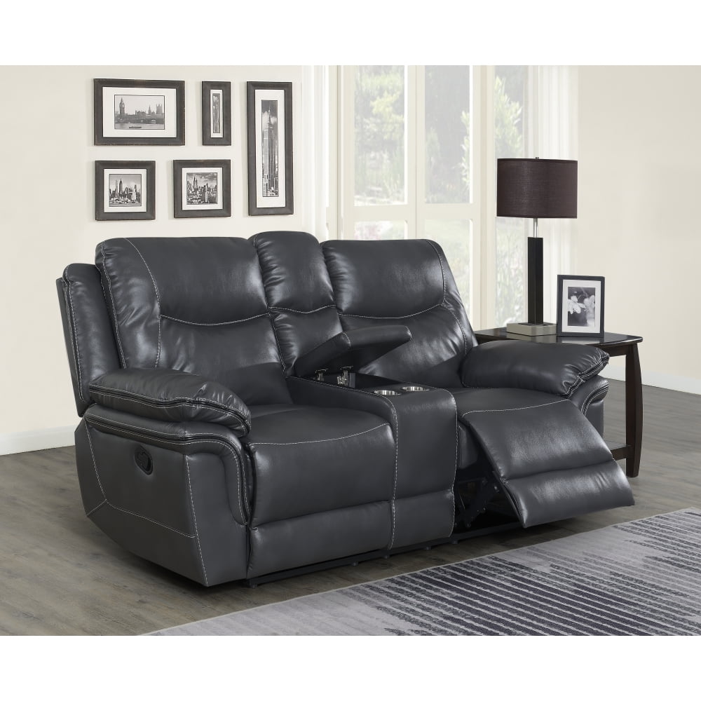 Isabella Recliner Sofa, Leather Manual Reclining, Double Reclining ...