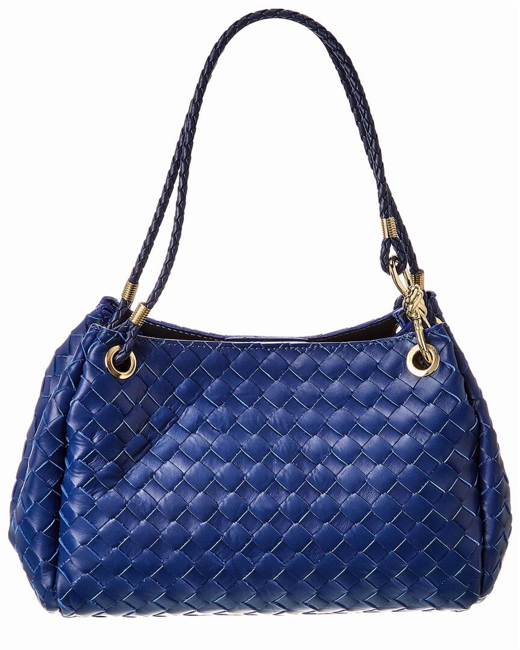 Isabella Rossetti Georgina Woven Leather Shoulder Bag, Blue - Walmart.com