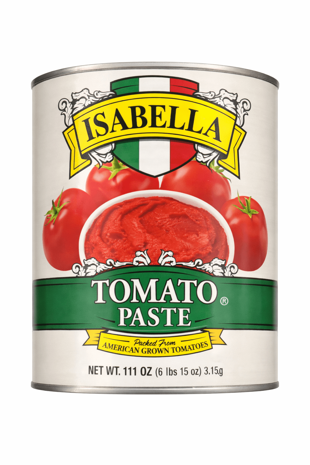 Isabella Tomato Paste, Packed from American Grown Tomatoes, 111 oz Can ...