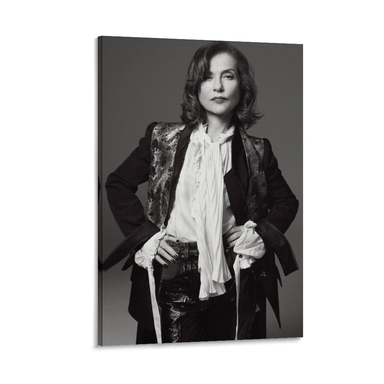 Isabelle Huppert French Actress Young Black And White Canvas Wall Art ...