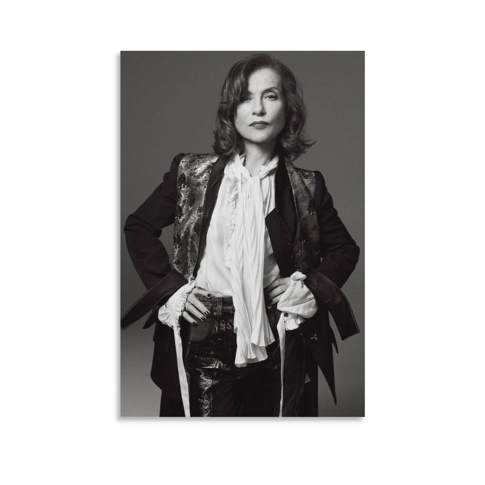 Isabelle Huppert French Actress Young Black And White Painting On ...