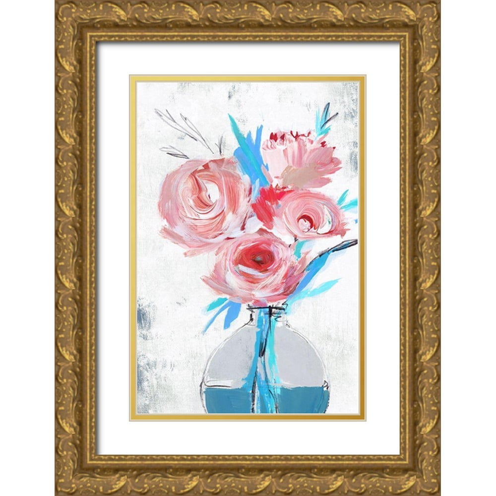 Isabelle Z 11x14 Gold Ornate Wood Framed with Double Matting Museum Art Print Titled - Blue Vase ...