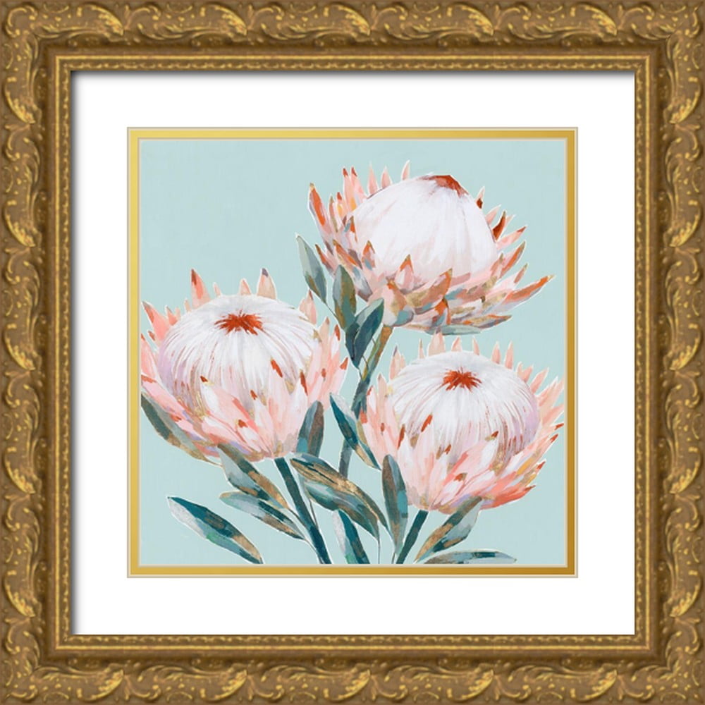 Isabelle Z 15x15 Gold Ornate Wood Framed with Double Matting Museum Art ...