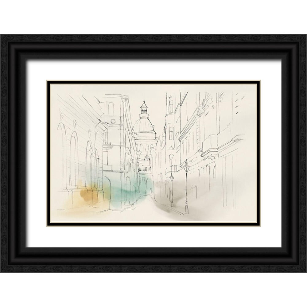 Isabelle Z 18x13 Black Ornate Wood Framed with Double Matting Museum ...