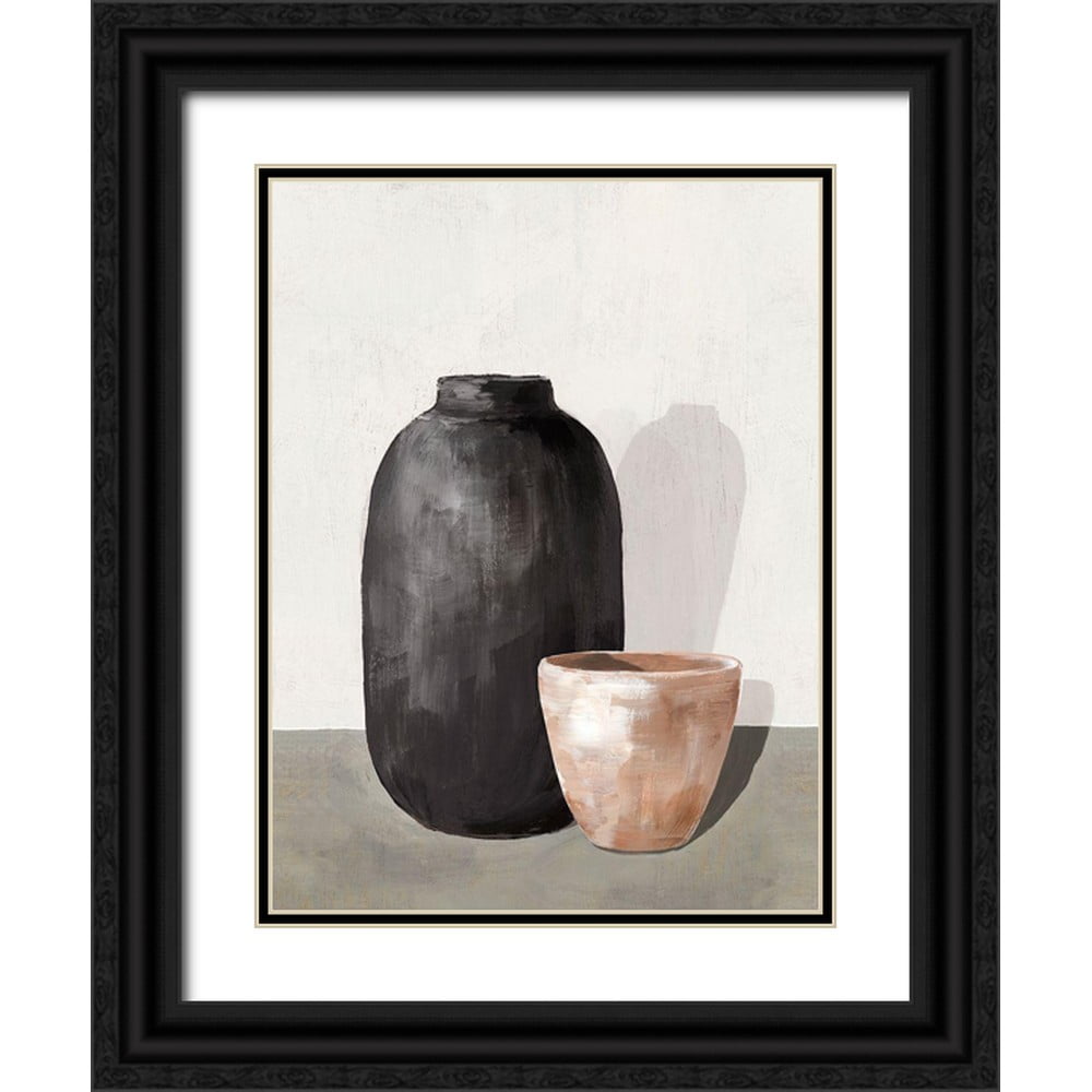 Isabelle Z 19x24 Black Ornate Wood Framed with Double Matting Museum Art Print Titled - Vases II ...