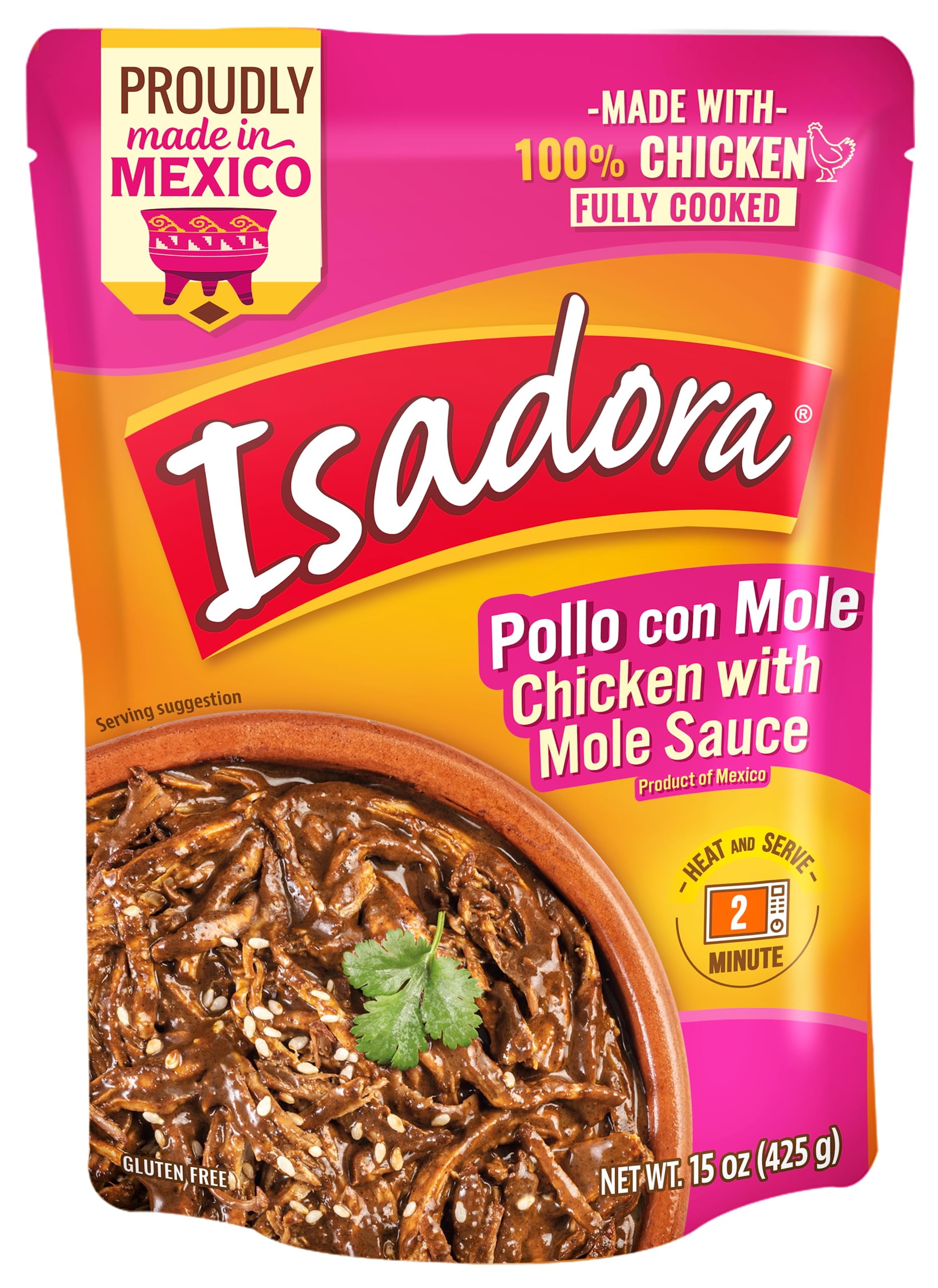 Isadora Fully Cooked Pollo con Mole KKS1 15 oz, Ready-to-eat, no ...
