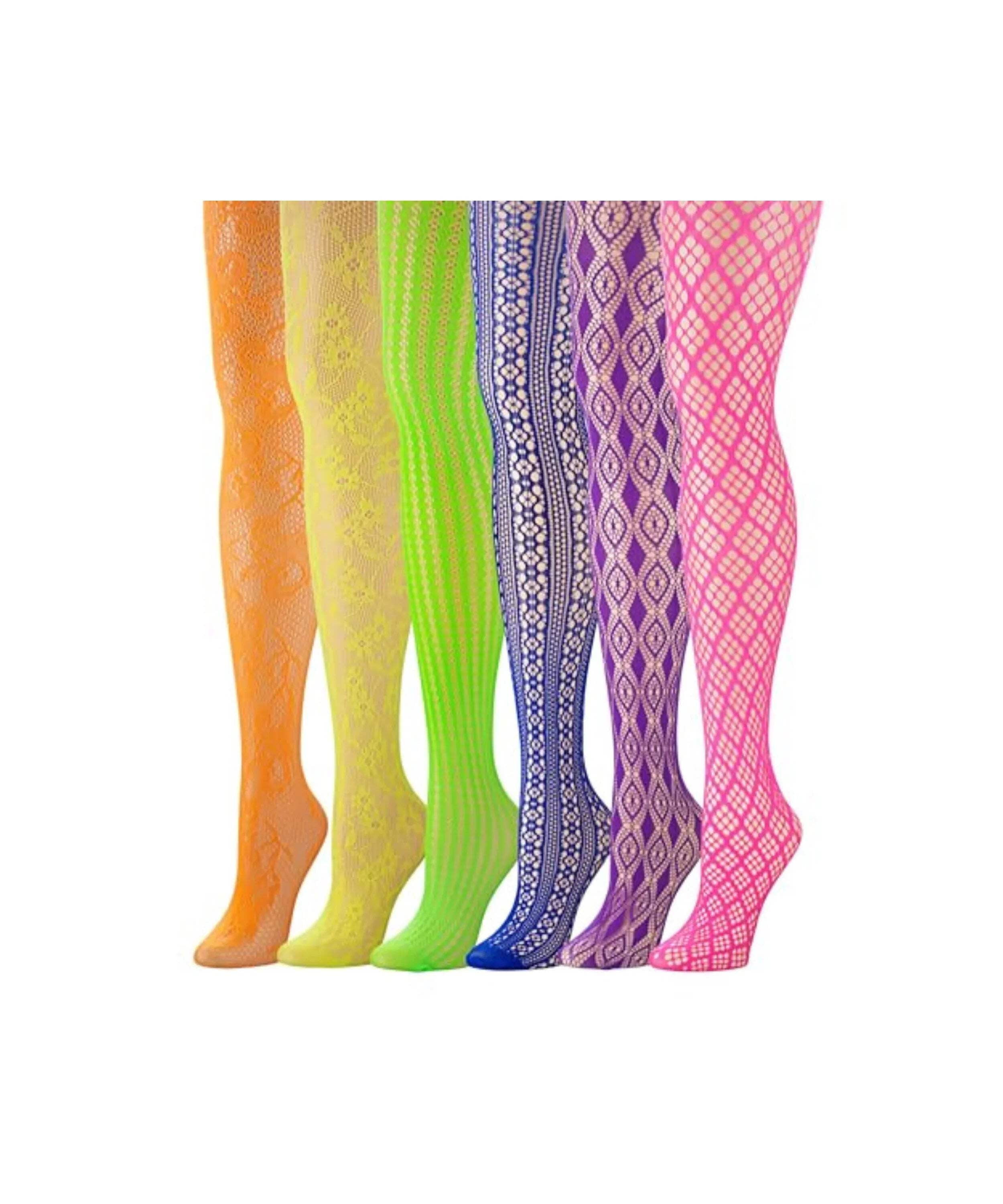 Isadora Paccini Women's 6-Pack Fishnet Lace Pantyhose Playful Daring ...
