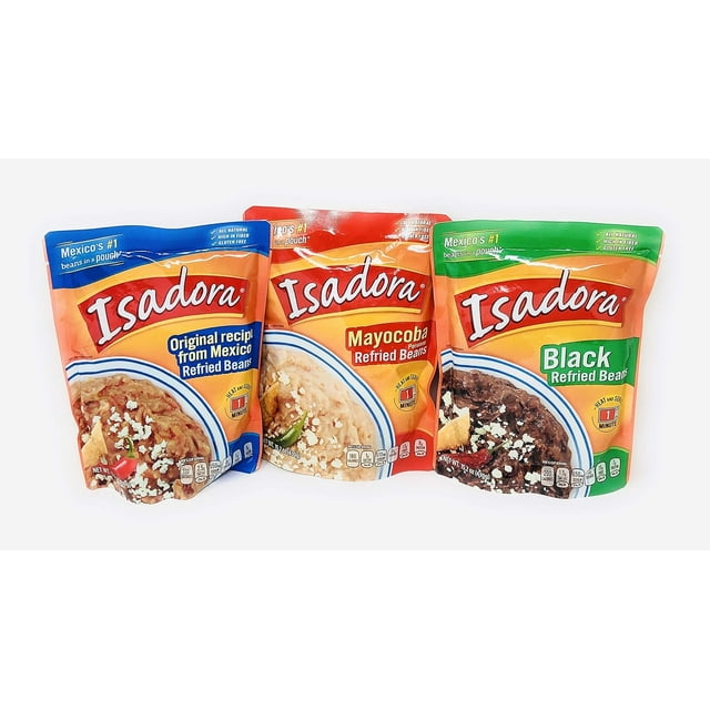 Isadora Refried Beans Variety Pack ~ Original, Black & Mayocoba ...