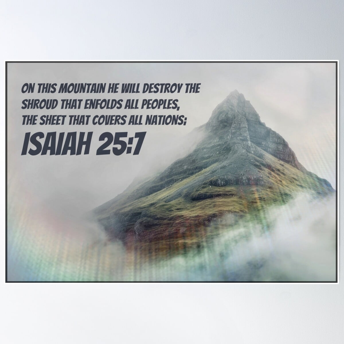 Isaiah 25:7 Poster Wall Art, Modern Wall Decor For Living Room Bedroom ...