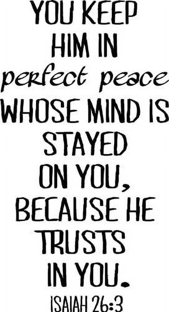 Isaiah 26:3, Bible Verse Vinyl Wall Decal by Scripture Wall Art, 11"x22 ...