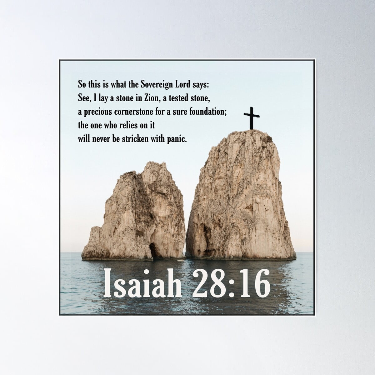 Isaiah 28:16 Poster Wall Art, Modern Wall Decor For Living Room Bedroom ...