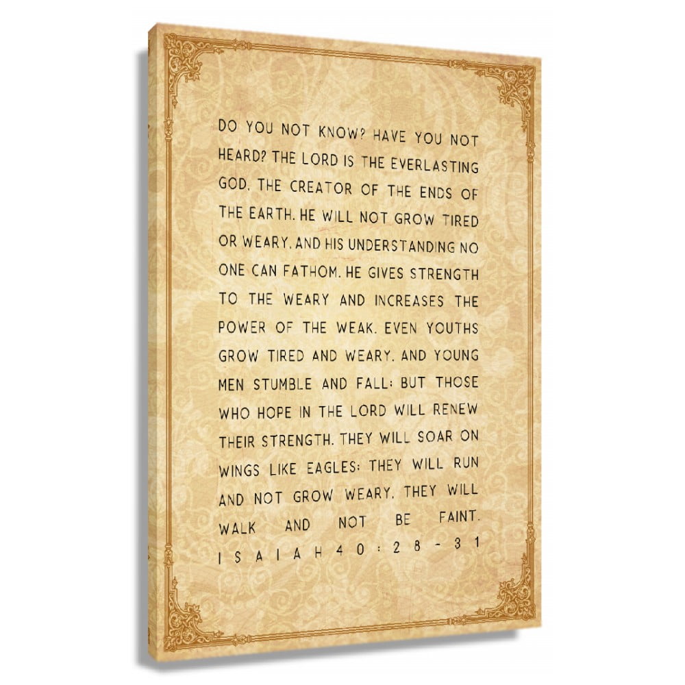 Isaiah 40 28-31 Wall Art Bible Verse Poster For Bedroom Painting Decor ...