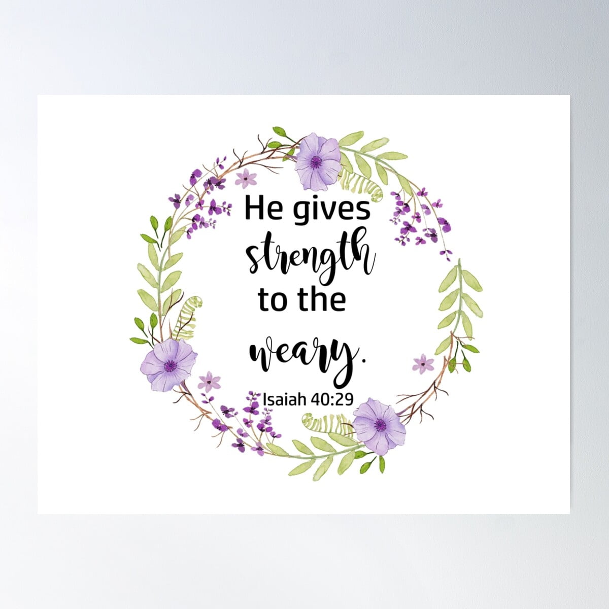 Isaiah 40:29 Bible Verse Poster Wall Art, Modern Wall Decor For Living ...