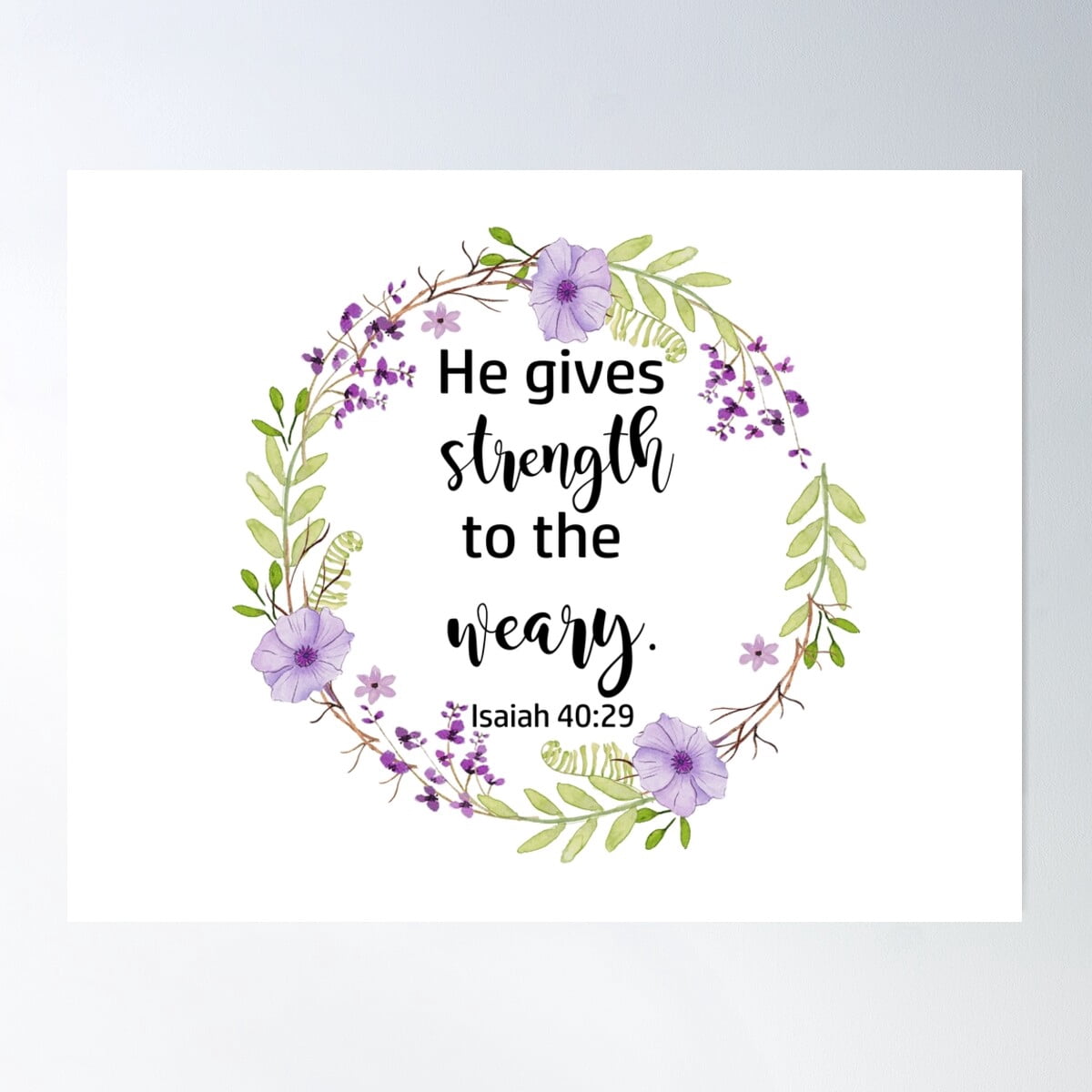 Isaiah 40:29 Bible Verse Poster Wall Art, Modern Wall Decor For Living ...