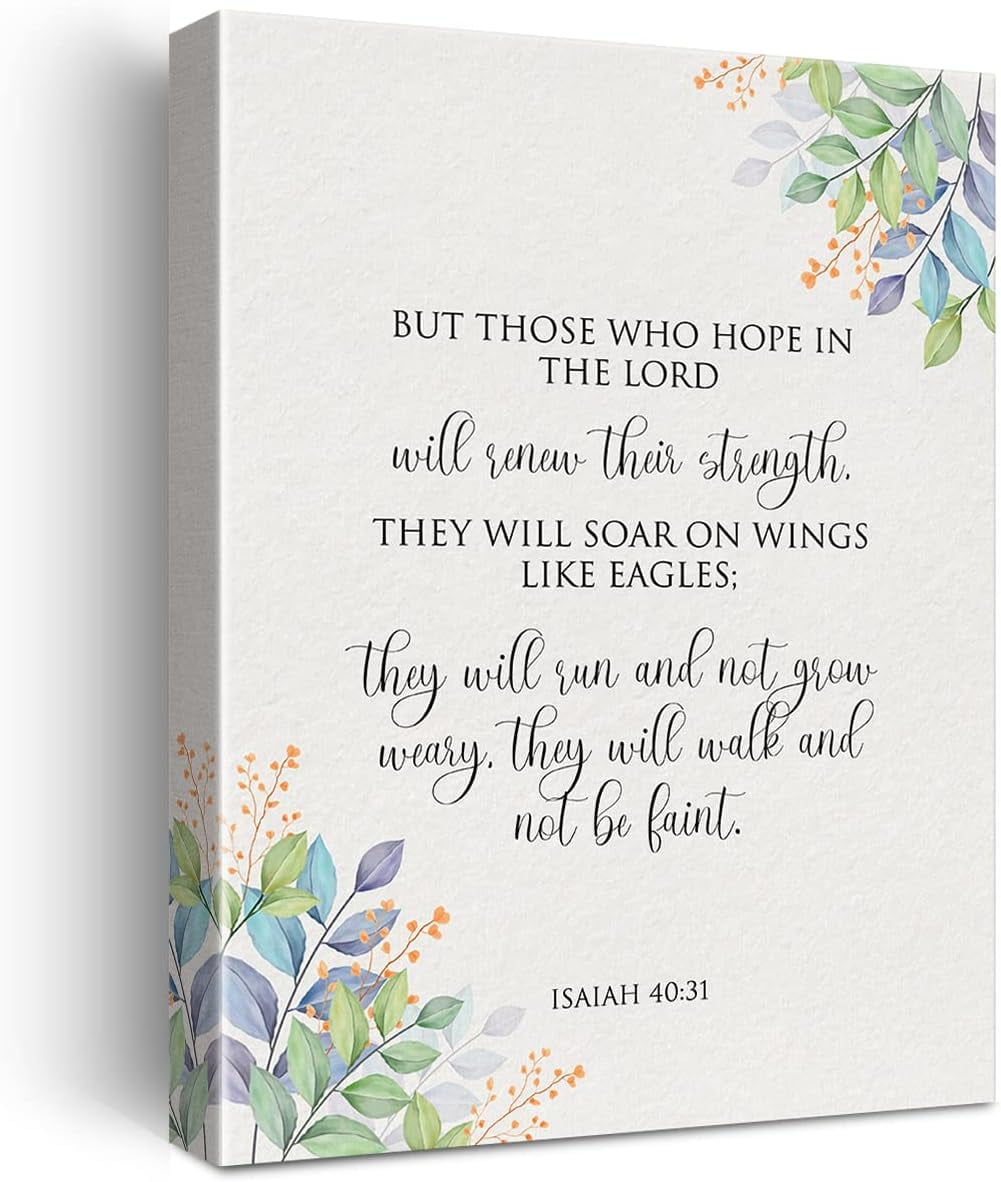 Isaiah 40:31 Sign Scripture Canvas Home Wall Art Décor Christian ...