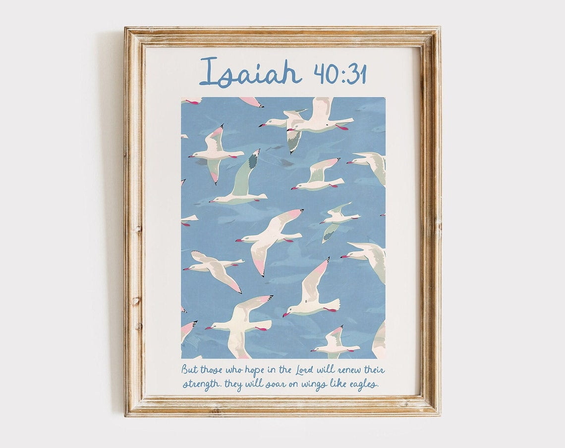 Isaiah 40:31 Trendy Christian Wall Art, Bird Wall Art, Bible Verse ...