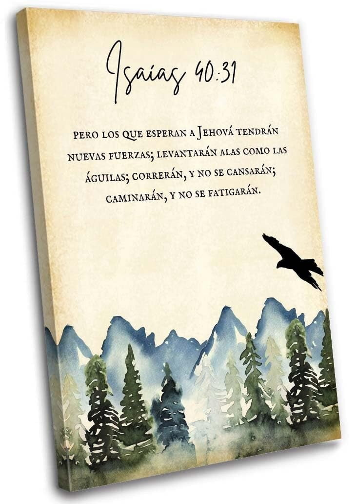 Isaiah 40 31 Wall Art Spanish Bible Verse Wall Art Christian Quotes