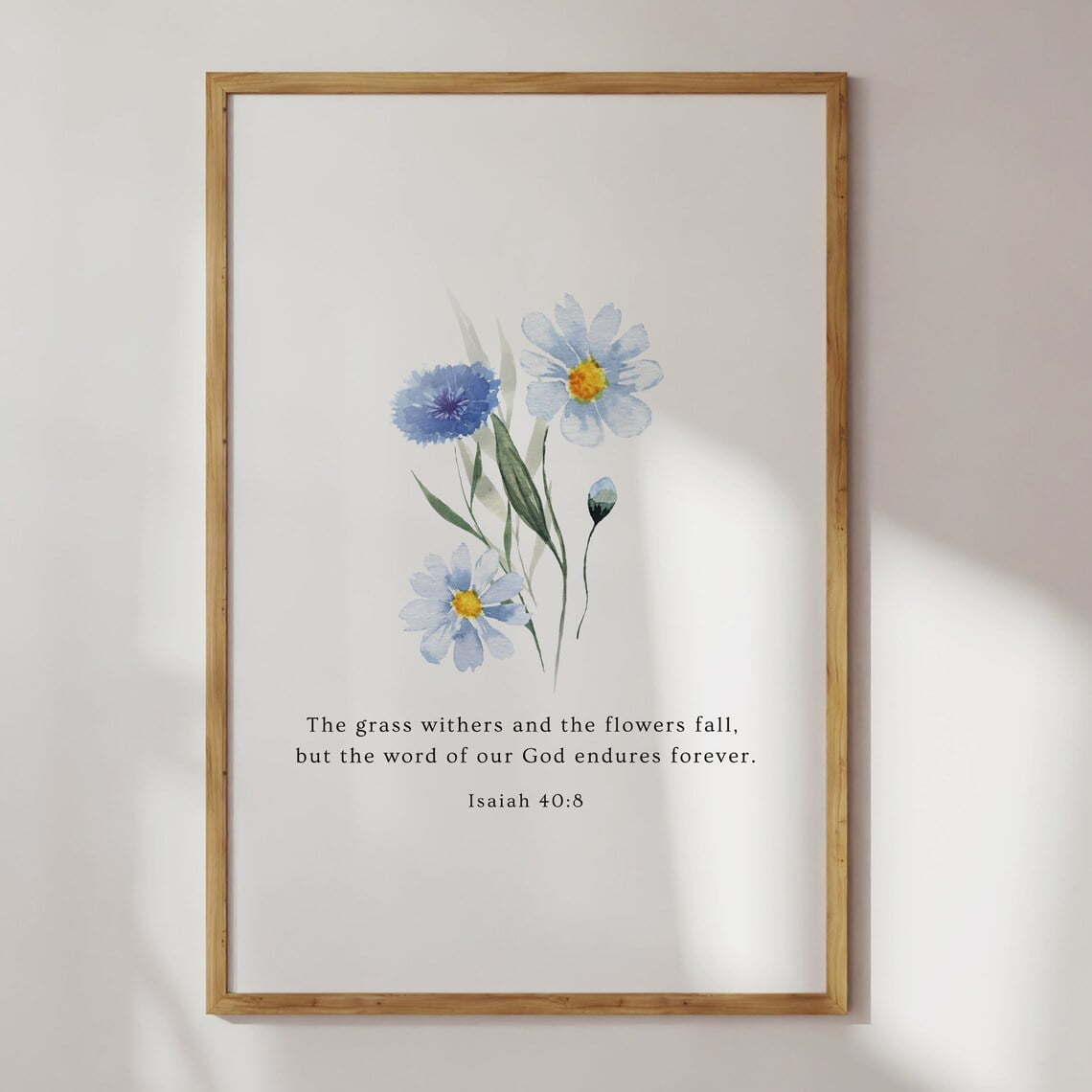 Isaiah 40:8 The Grass Withers Poster, Scripture Print, Christian Wall ...