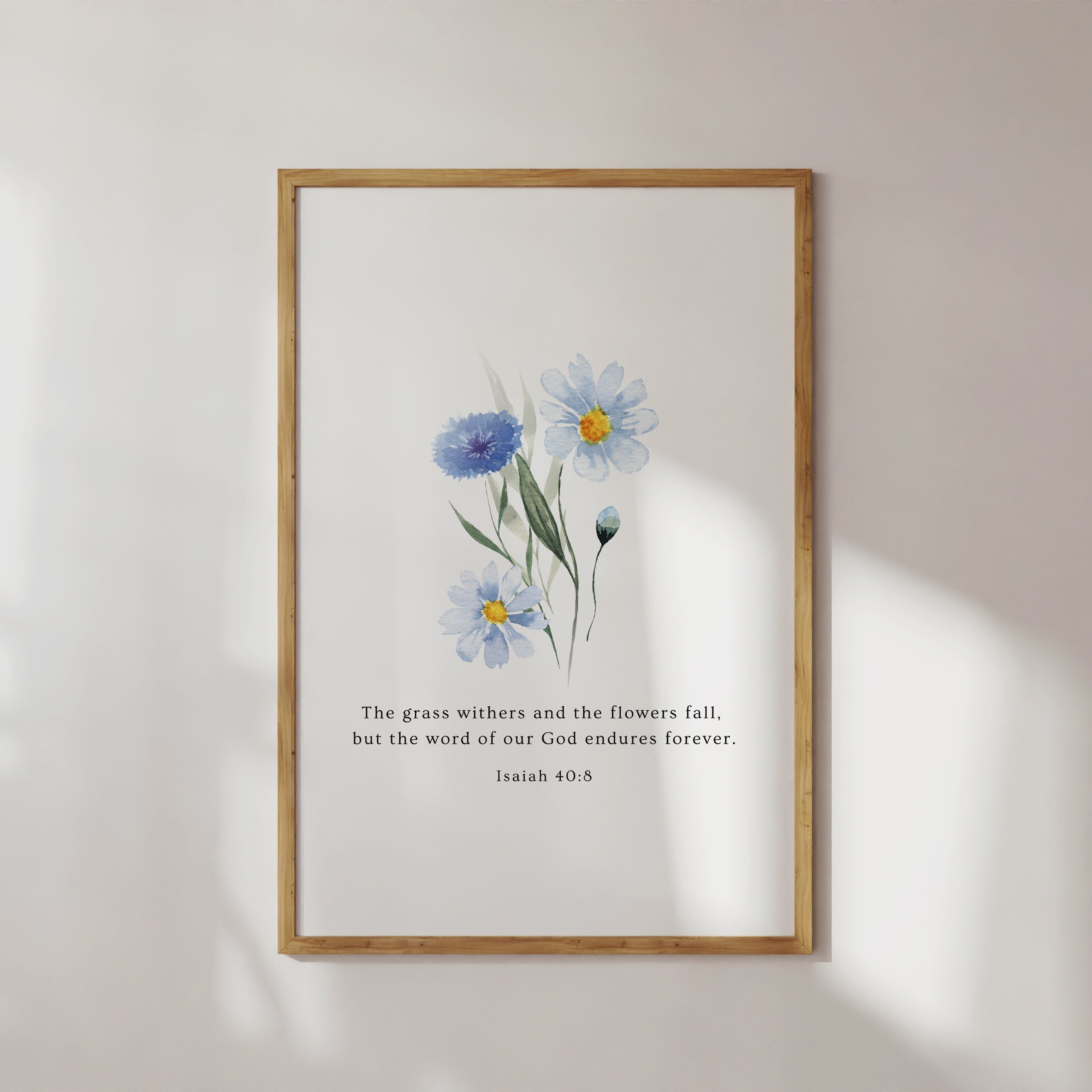 Isaiah 40:8 Poster | Withering Grass Floral Art | Aesthetic Bible Verse ...
