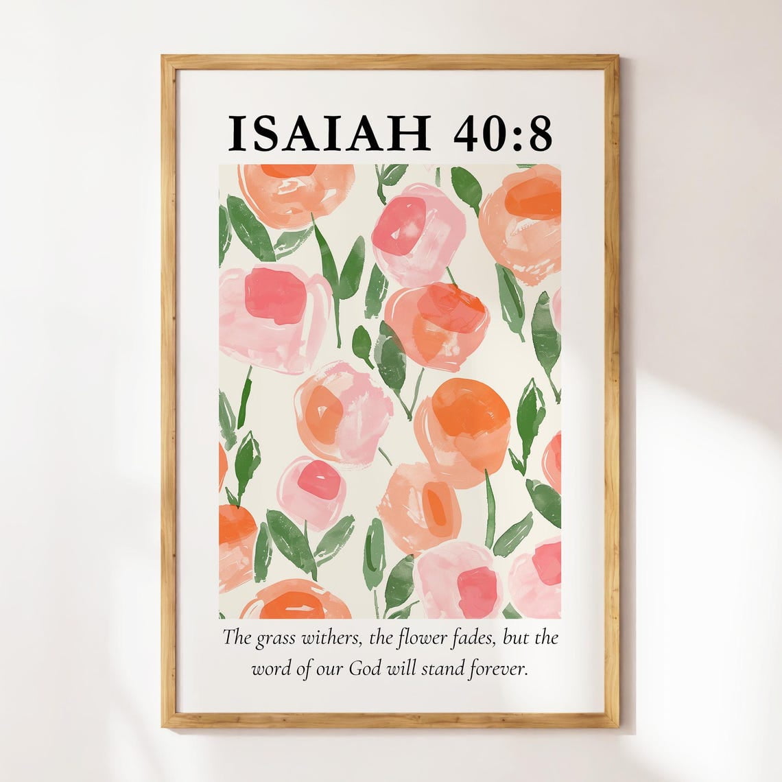 Isaiah 40 Christian Wall Art, William Morris Floral Pattern, Wall Art ...