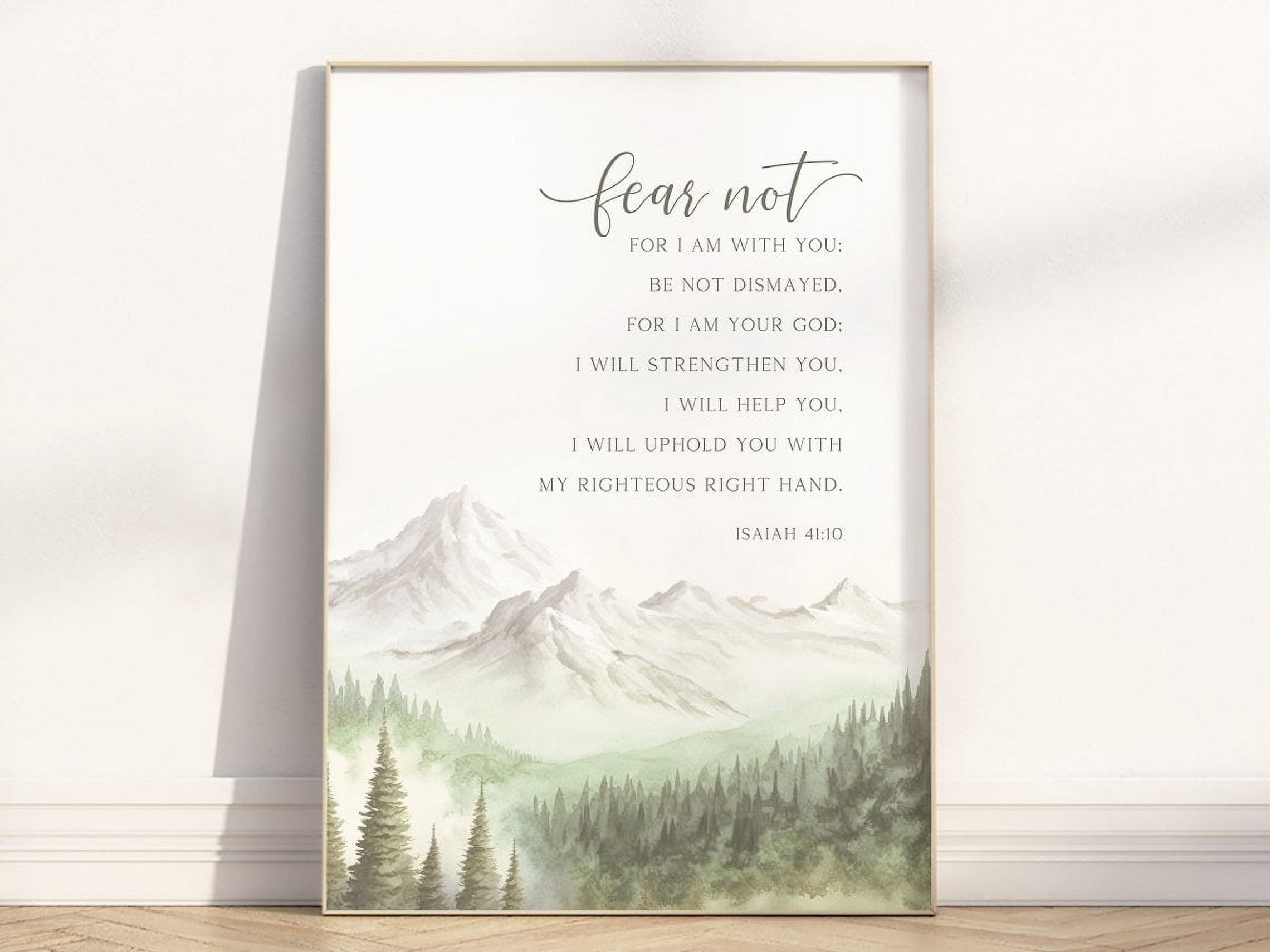 Isaiah 41:10 Fear Not For I Am With You Bible Verse Wall Art, Modern ...