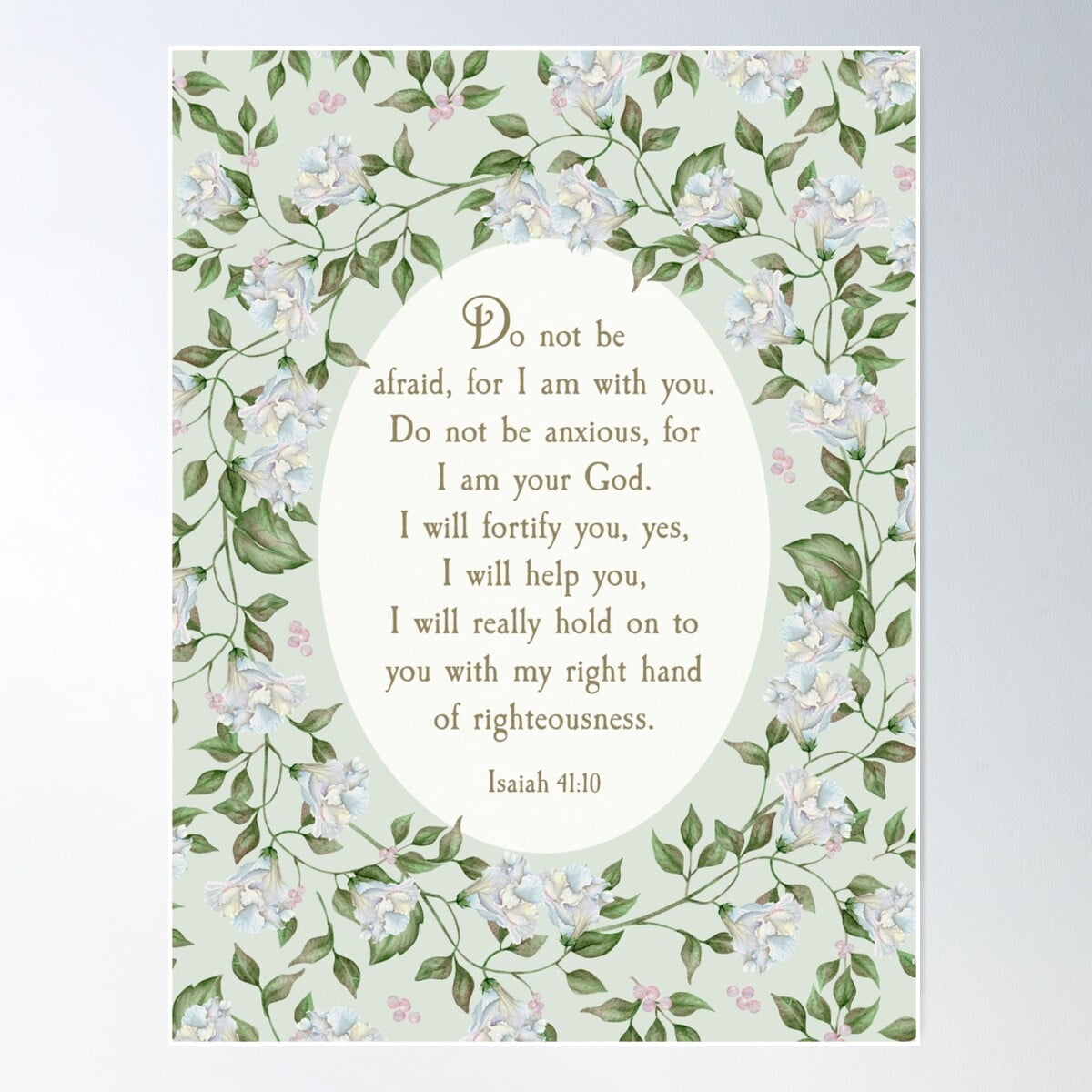 Isaiah 41:10 (Floral) Poster Wall Art, Modern Wall Decor For Living ...