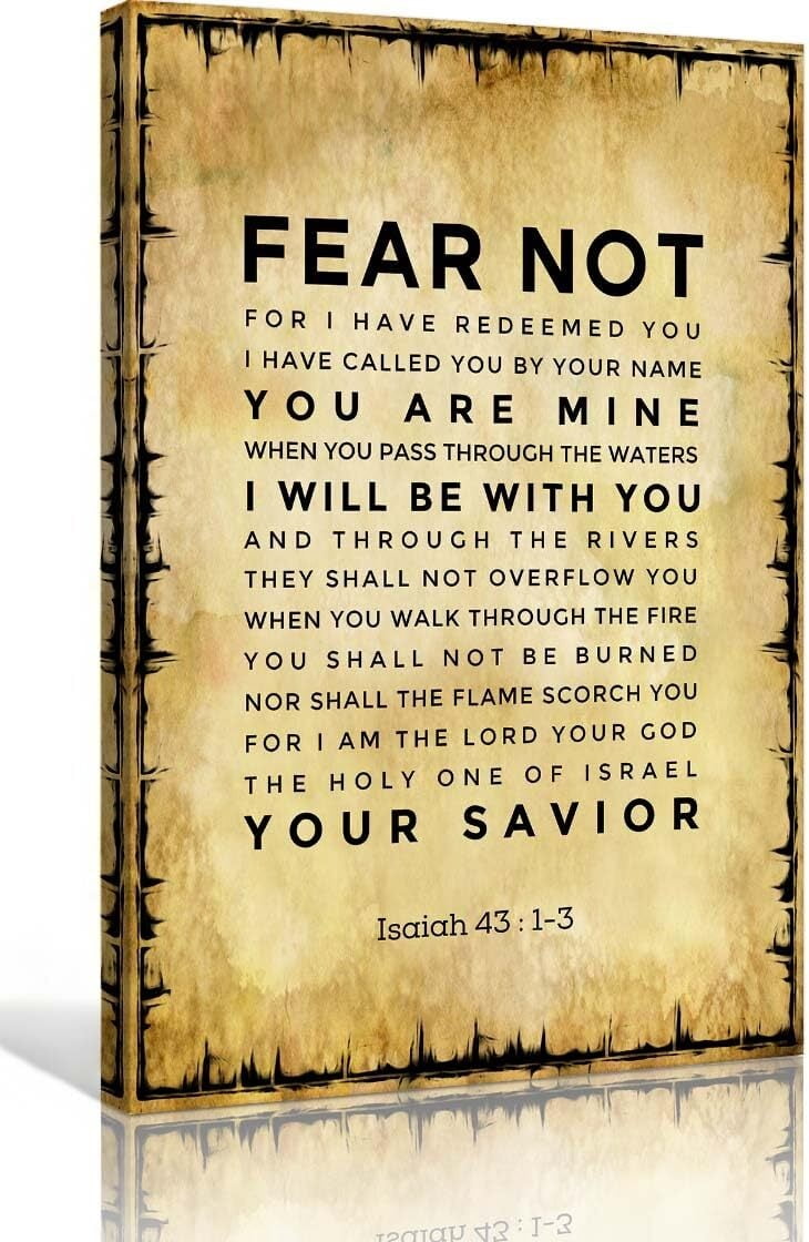 Isaiah 43 1-3 Fear Not Bible Verse Wall Art, Christian Wall Art Bible ...