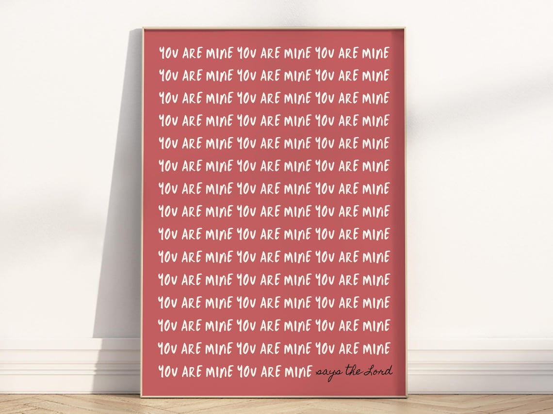 Isaiah 43:1 You Are Mine Bible Verse Wall Art, Christian Modern Retro ...
