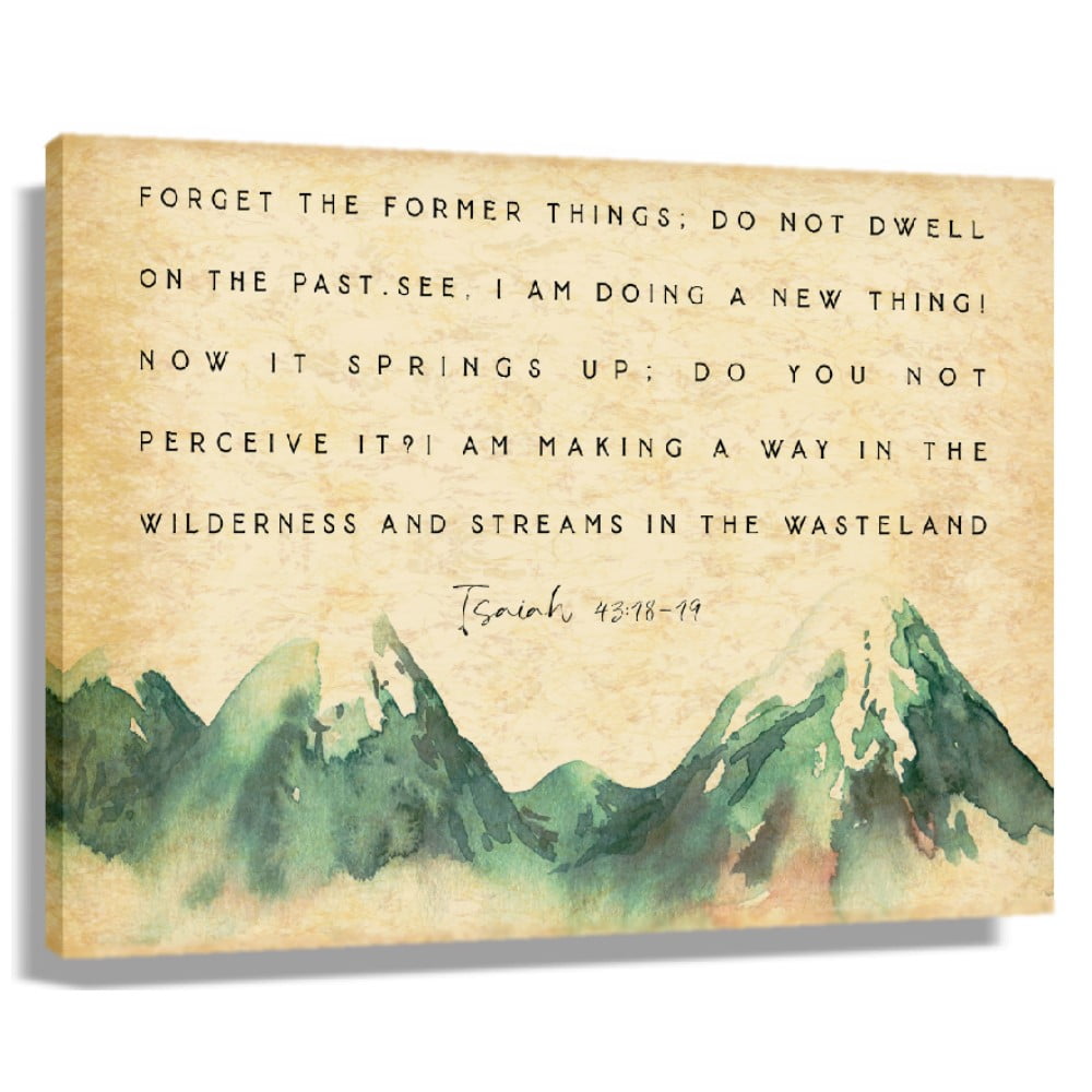 ydzdq Isaiah 43 18-19 Bible Verse Wall Art, Mountain Canvas Print ...