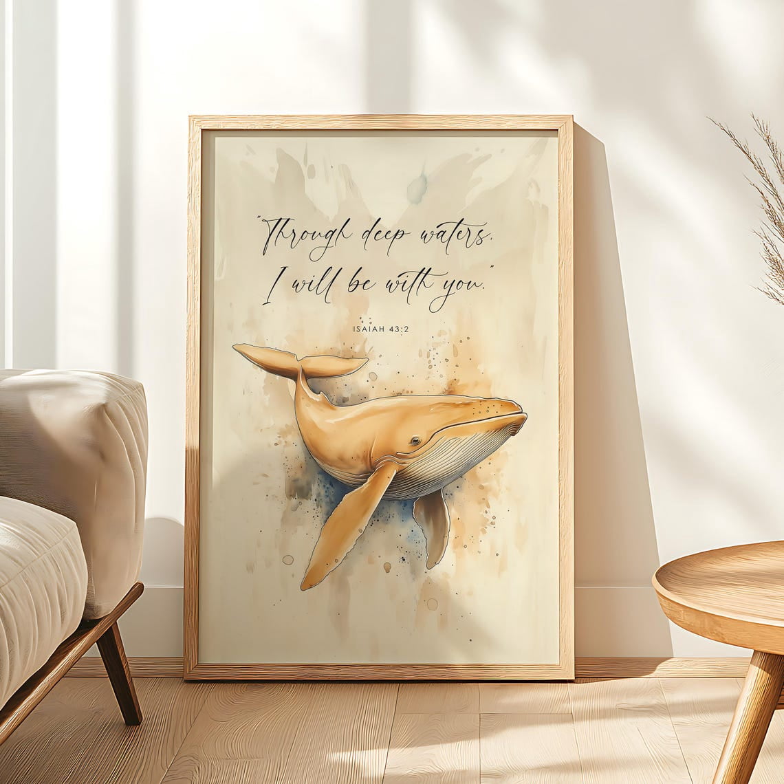 Isaiah 43 2 Ocean Scripture Christian Wall Art, Unframed Canvas Size ...