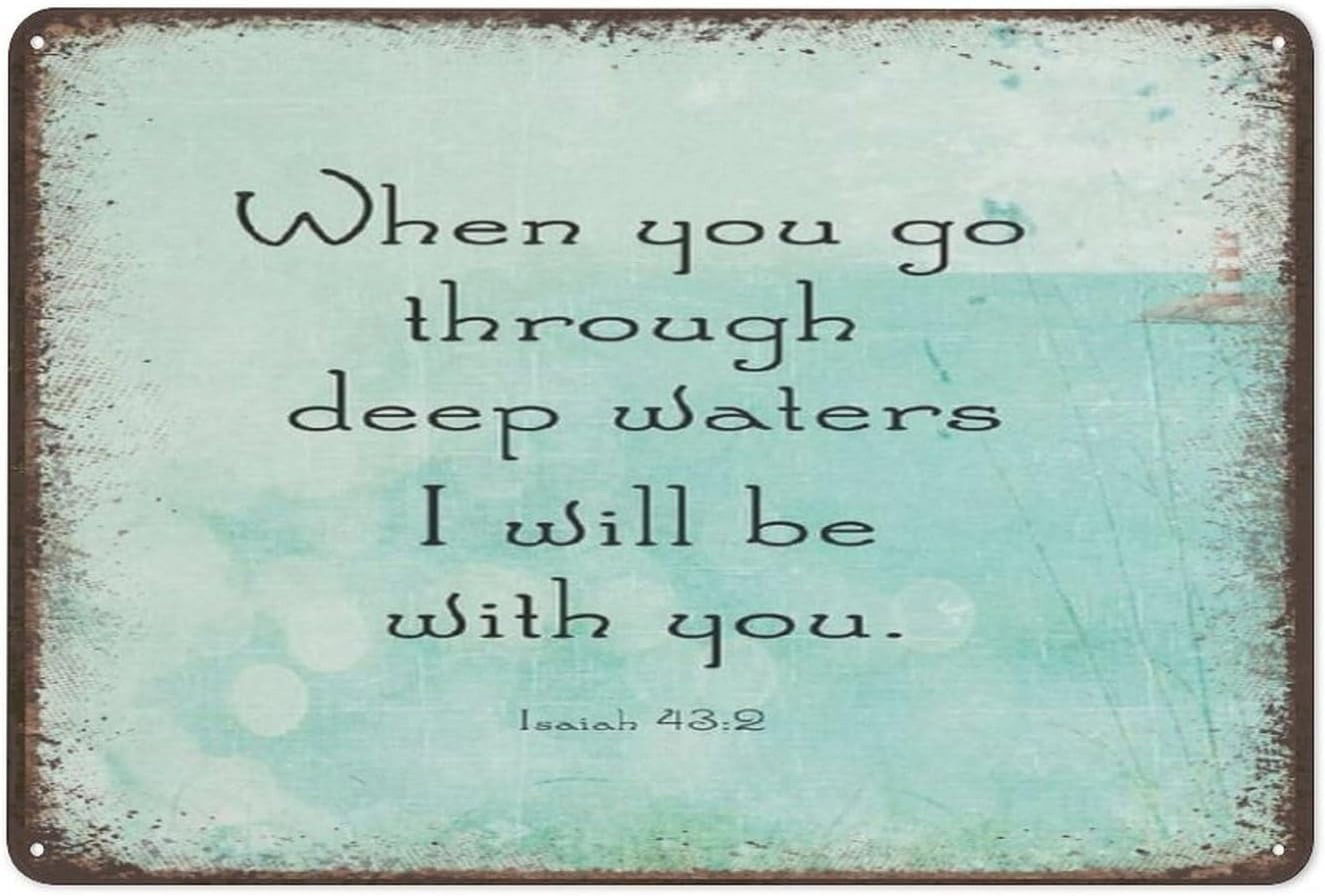 Isaiah 43：2 Tin Signs Lighthouse Bible Verse Sign Nautical Scripture ...