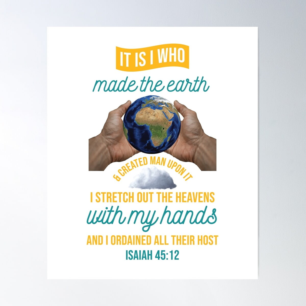Isaiah 45:12 Bible Verse Poster Wall Art, Modern Wall Decor For Living ...