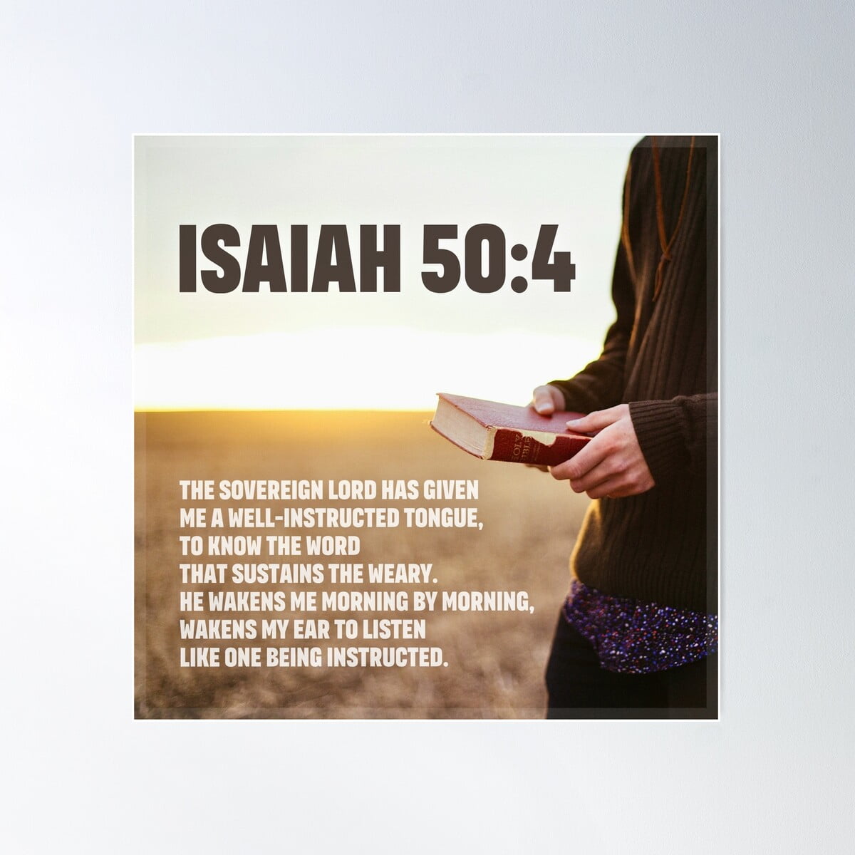 Isaiah 50:4 Poster Wall Art, Modern Wall Decor For Living Room Bedroom, 24x24 UNFRAMED - Walmart.com