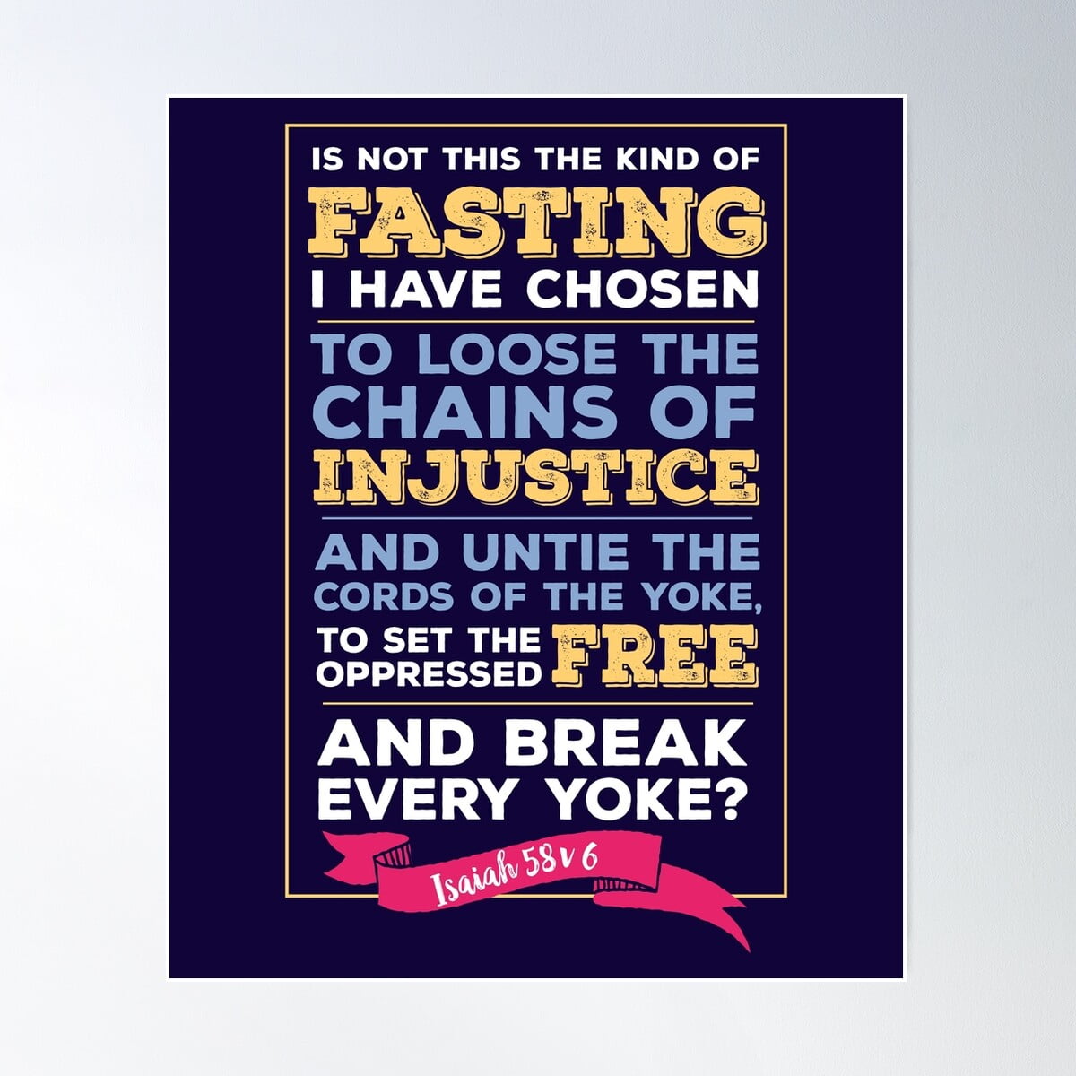 Isaiah 58:6, Injustice, Loose The Chains, Scripture, Christian Gift ...