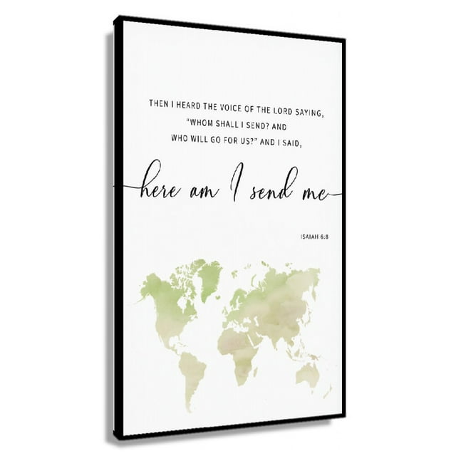Isaiah 6 8 Here Am I Bible Verse Wall Art, Printable Wall Art, World ...