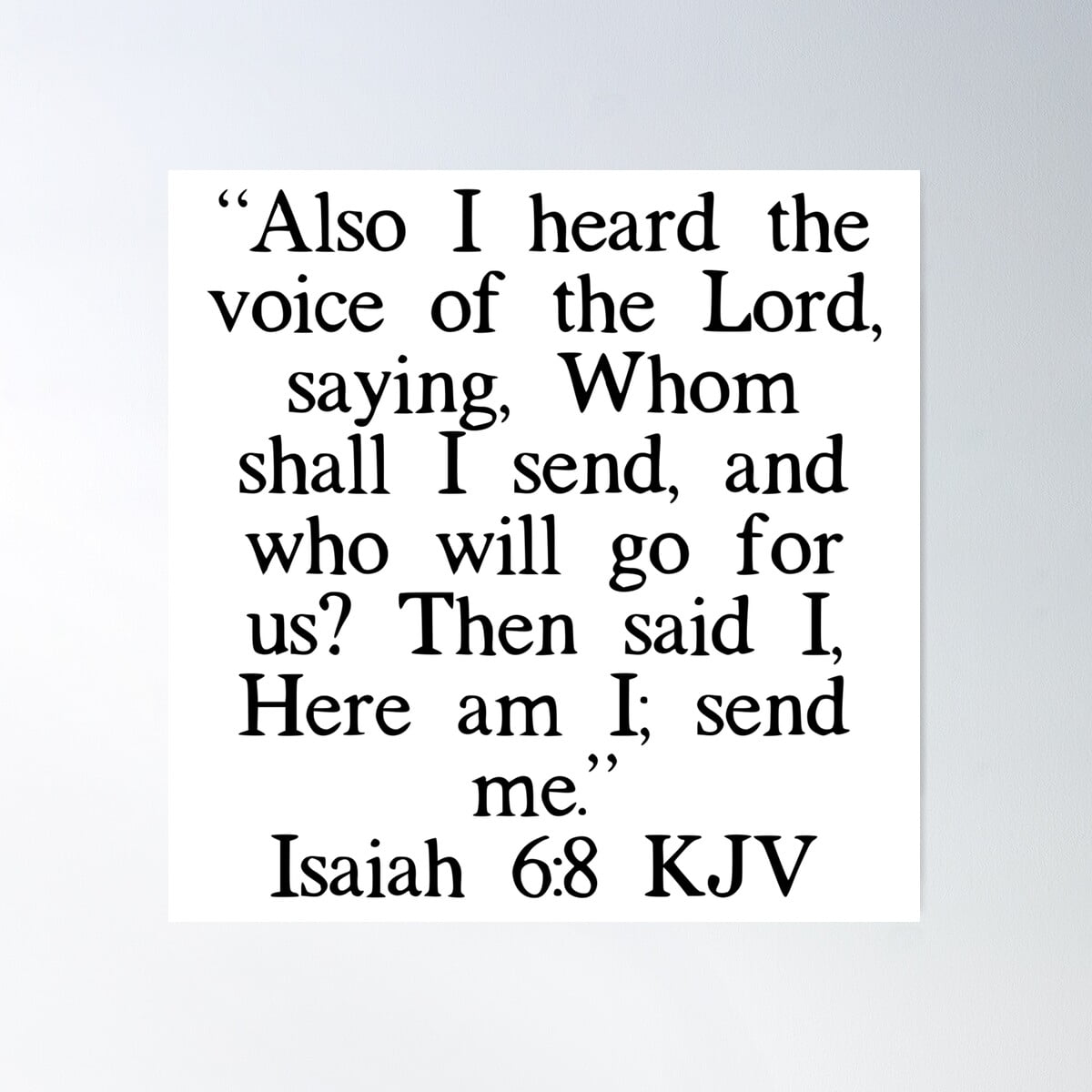 Isaiah 6:8 Kjv Poster Wall Art, Modern Wall Decor For Living Room ...