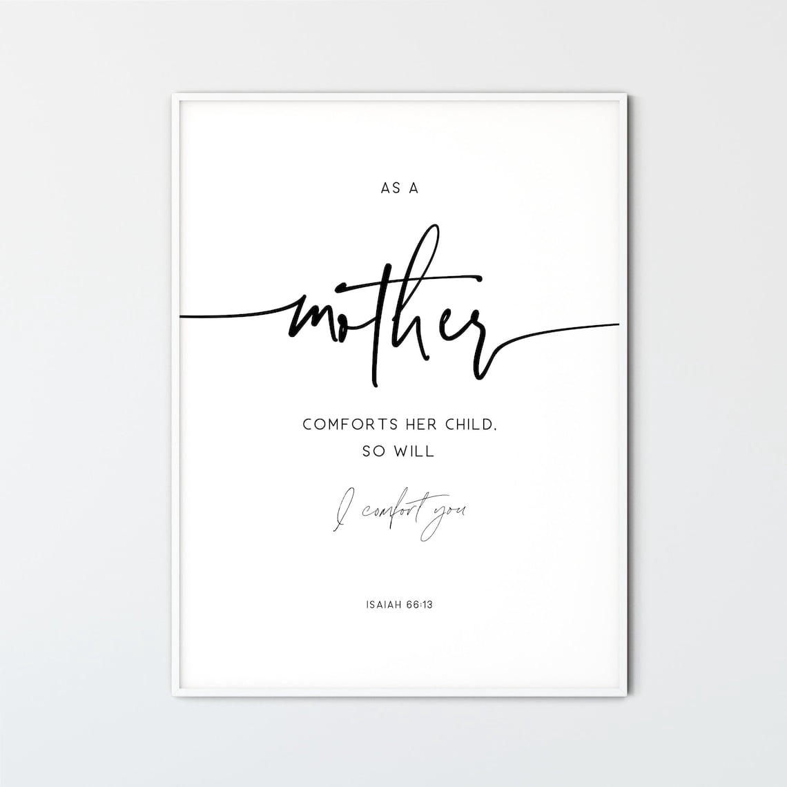 Isaiah 66:13 Mothers Day Comfort Scripture Wall Art Poster, Unframed ...