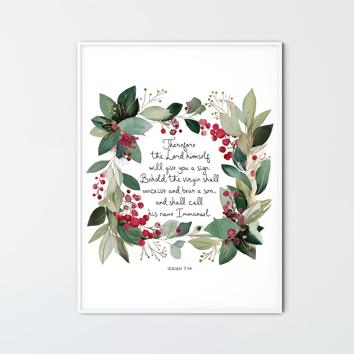 Isaiah 7:14 Call His Name Immanuel Poster, Stretched Size 12x18 ...