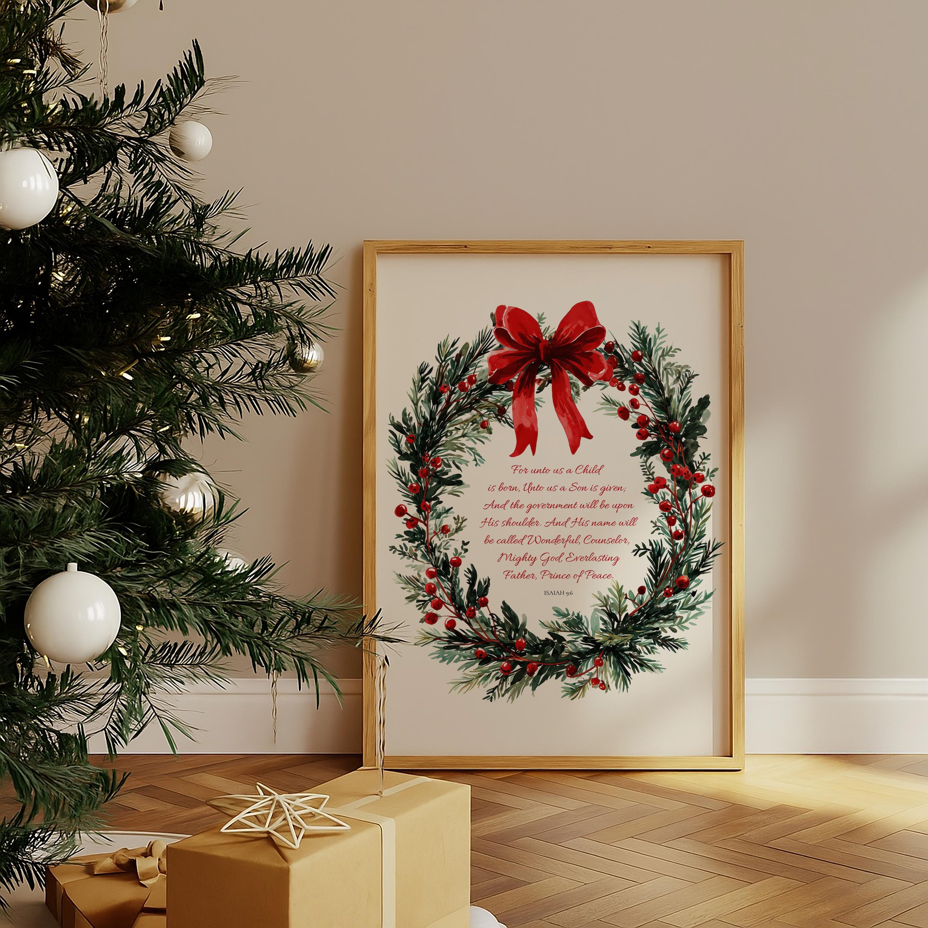 Isaiah 9:6 Christmas Bible Verse Print Modern Christian Wall Art ...