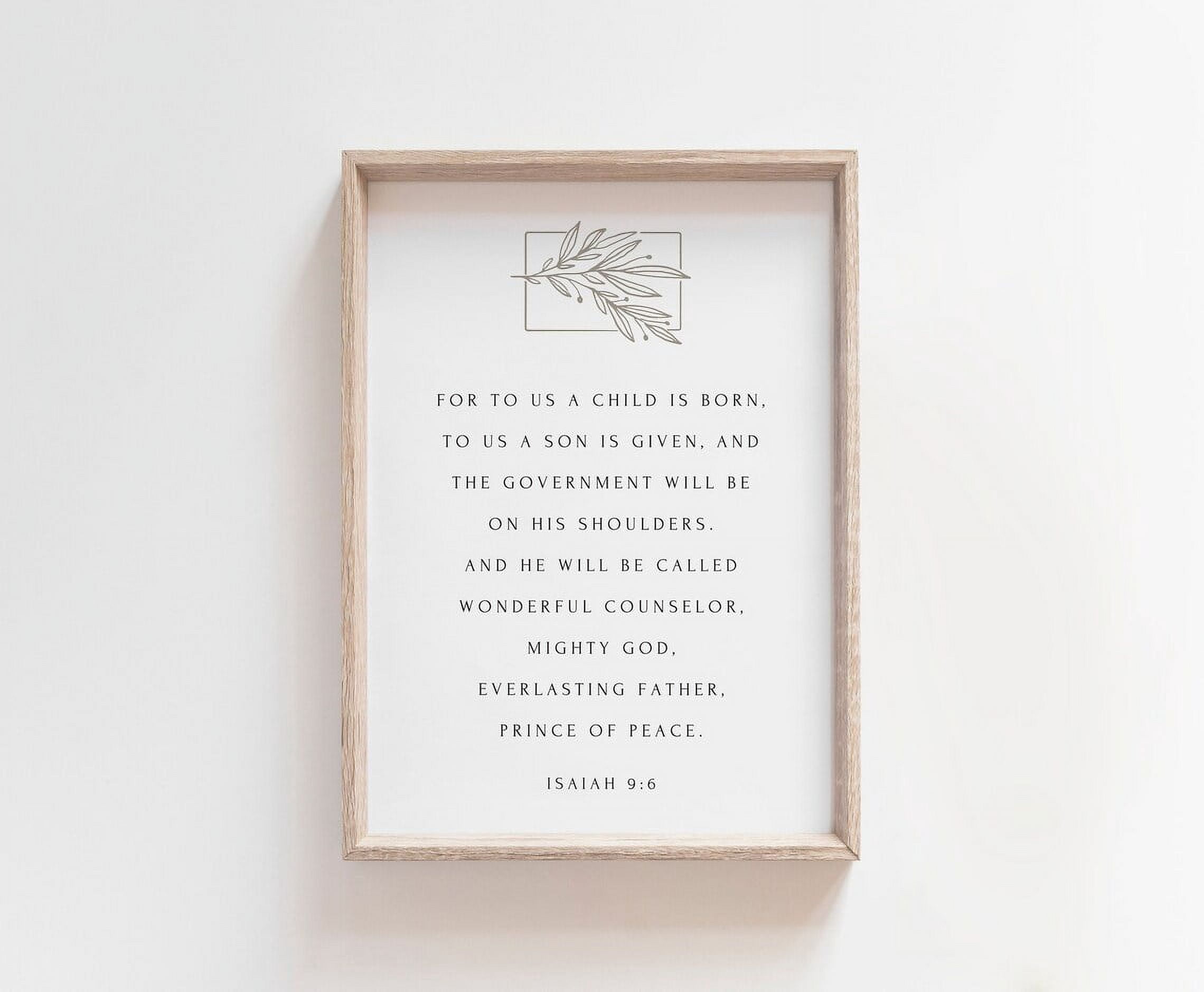 Isaiah 9:6 Print Poster Wall Art Canvas Artwork Wall Decor Christmas ...