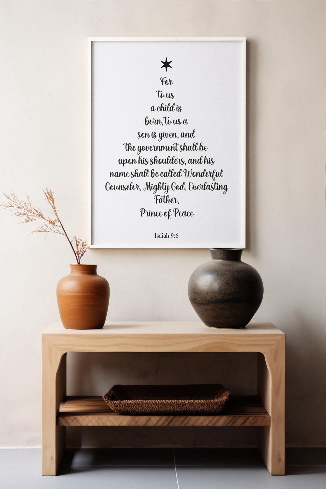 Isaiah 9 6 Tree Scripture Poster Elegant Christian Wall Art Bible Verse ...