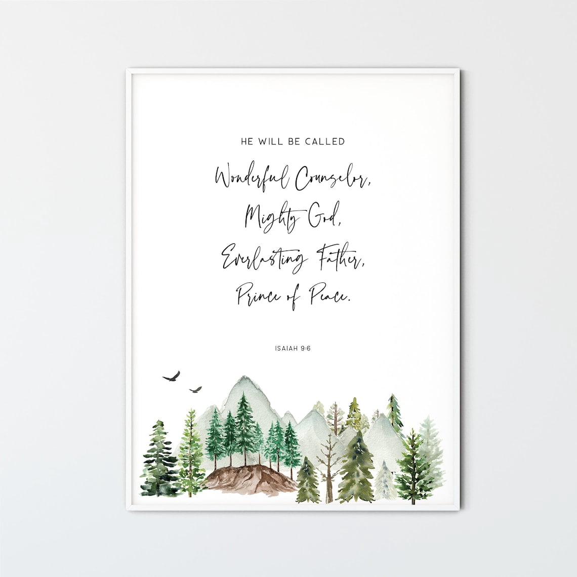 Isaiah 9:6 Wonderful Counselor Bible Verse Poster Design 5, Unframed ...