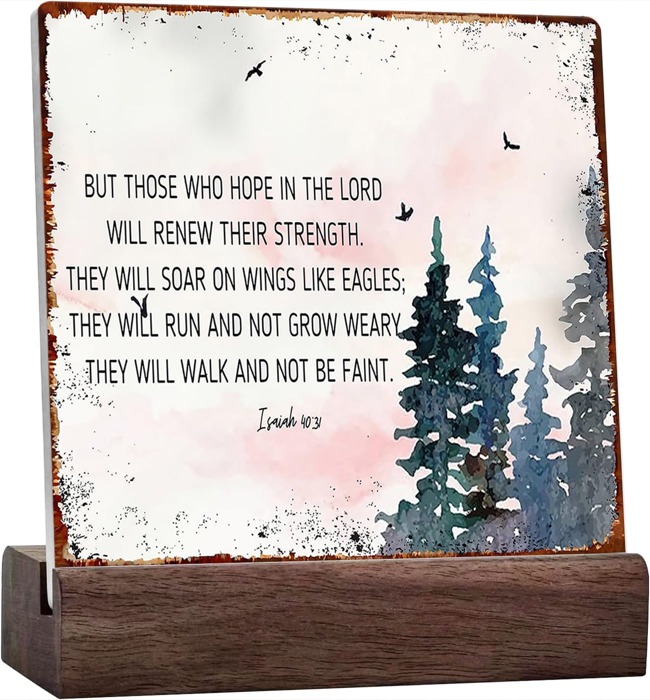 Isaiah Bible Verse Scripture Print Hope in The Lord Ceramic Table ...