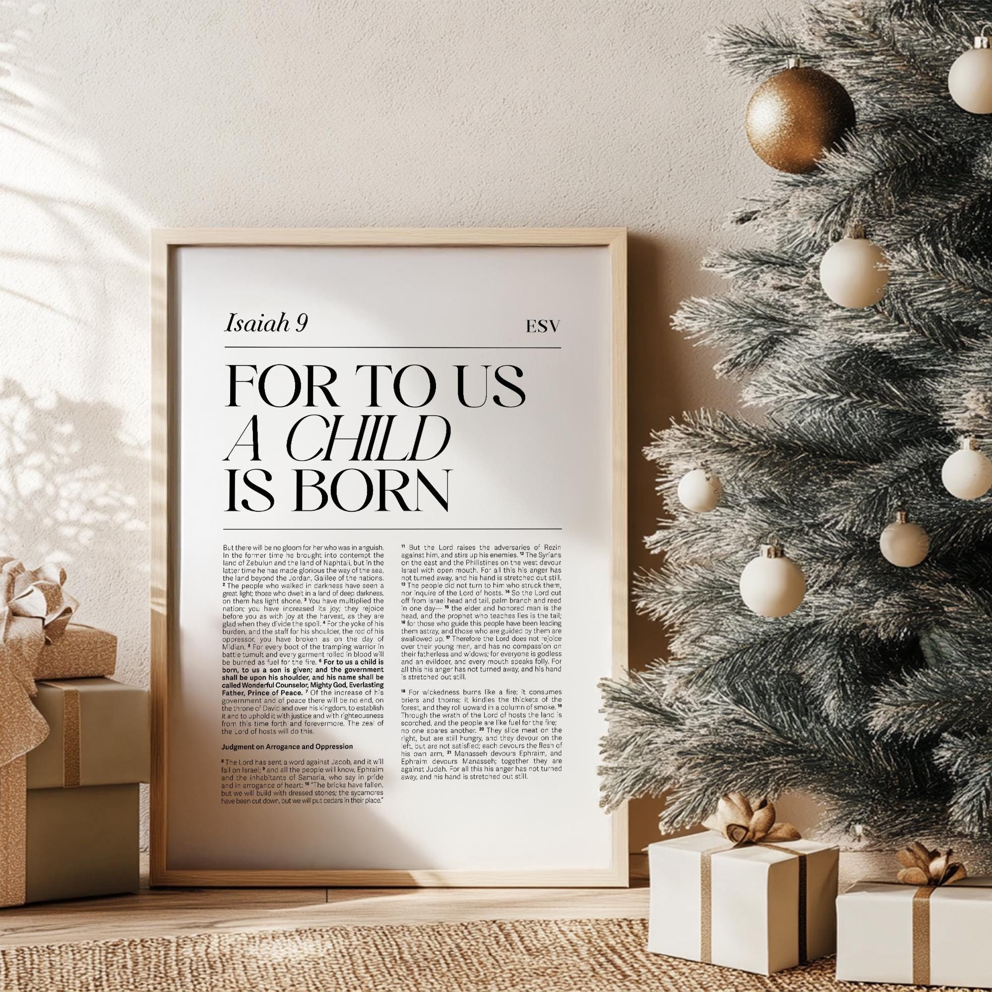 Isaiah : For To Us A Child Is Born, Wall Art, Kristmas Christians ...