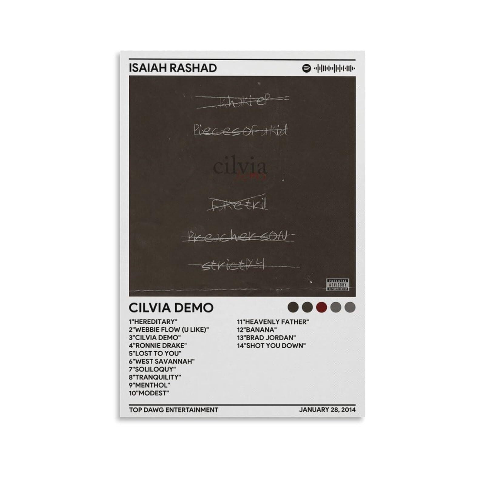 Isaiah Rashad - Cilvia Demo Album Cover Canvas Poster Print Music ...