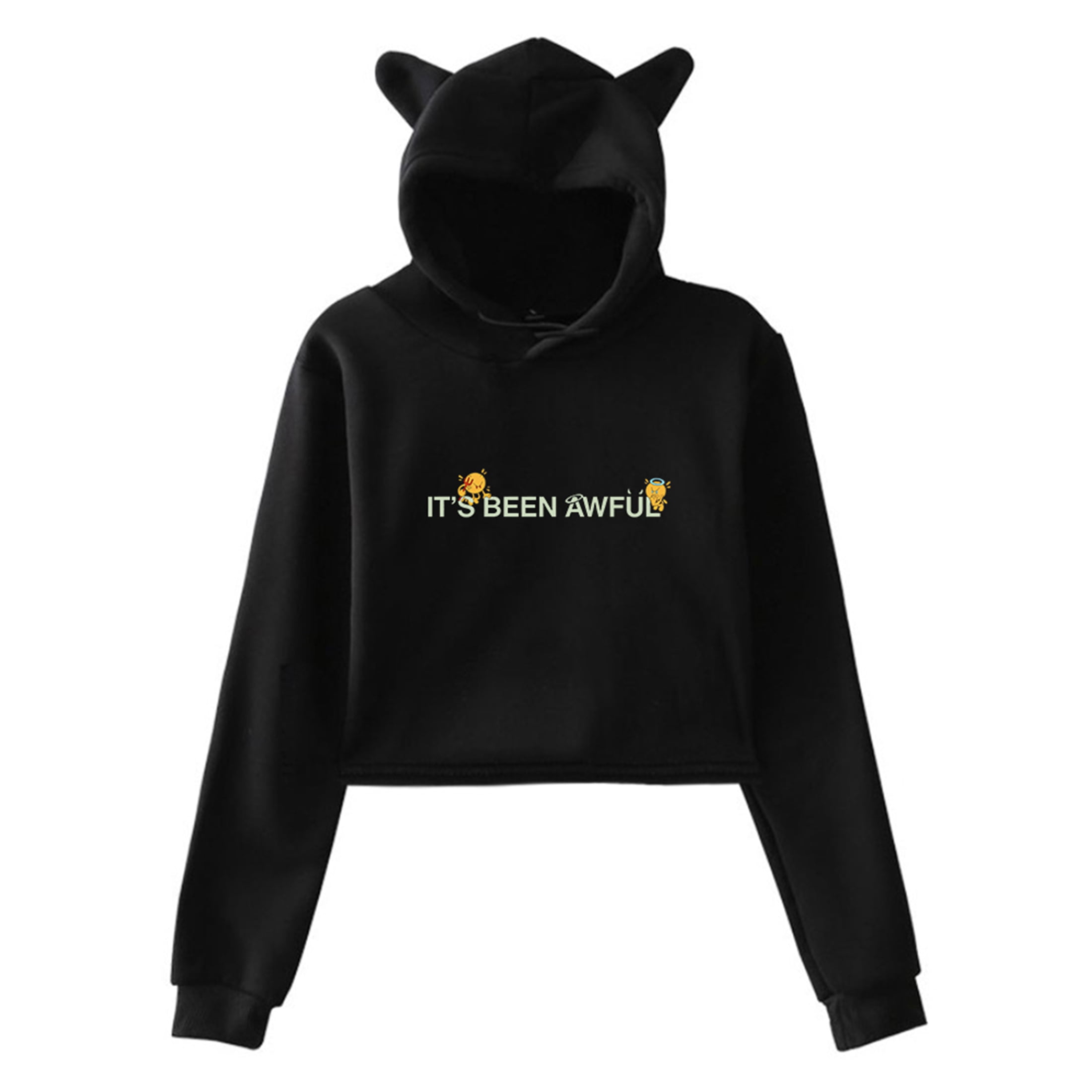 Isaiah Rashad It's Been Awful Logo Hoodie Cat Ears Crop Top Long Sleeve ...