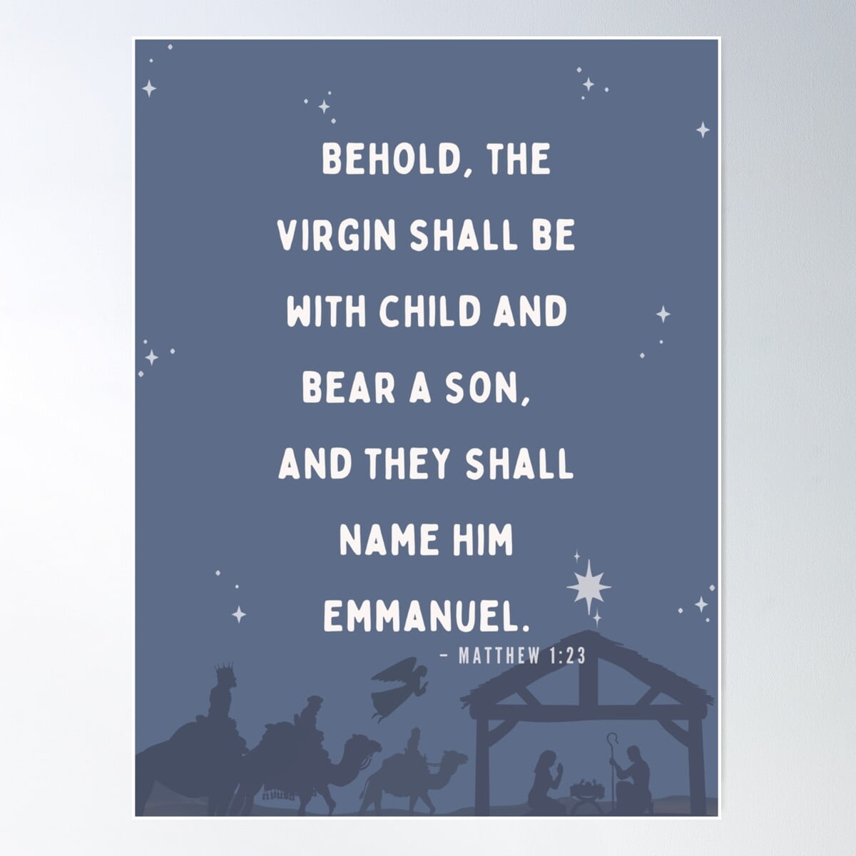 Isaiah'S Prophecy. Matthew 1:23 Classroom Poster Poster Wall Art ...