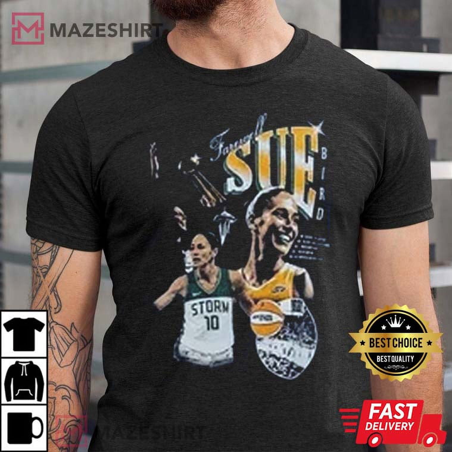 Isaiah Thomas Sue Bird Farewell, Vintage Sue Bird Basketball Player T ...
