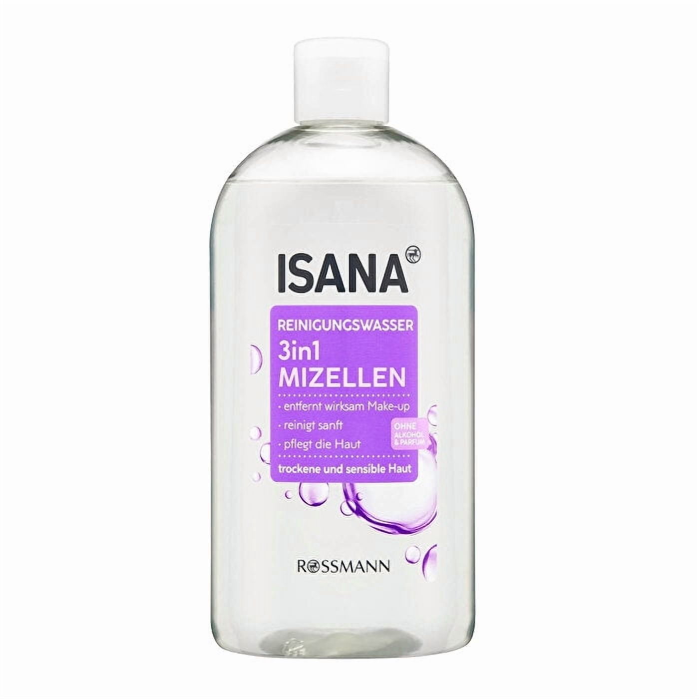 Isana Makeup Remover 3 in 1 Micellar Water Alcohol Free Dry & Sensitive ...