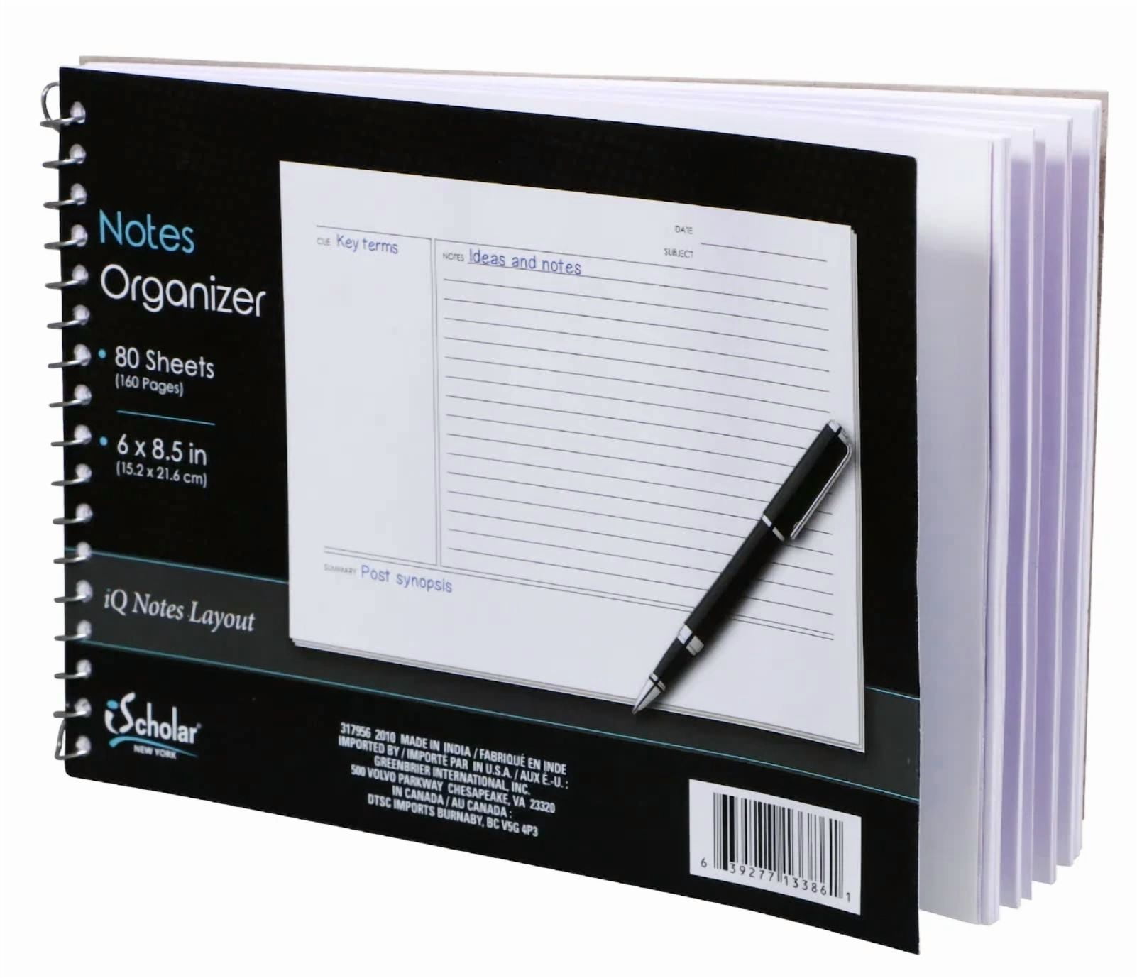 Ischolar(R) Spiral-Bound Notes List Organizers 6" X 8.5" 80 Sheets (160 ...